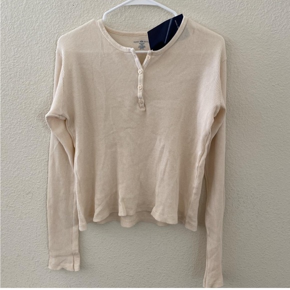 Brandy Melville | Tops | Brandy Melville Cream Ahern Thermal Top | Poshmark